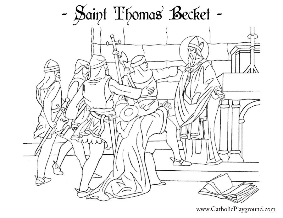 Saint Thomas Becket Coloring Page | Catholic Playground